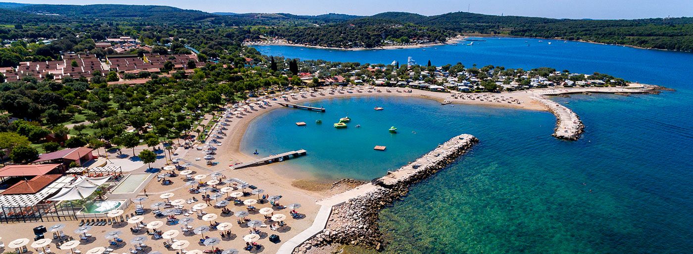 Pools and beaches at campsite Valalta FKK Naturist Rovinj, Istria ...