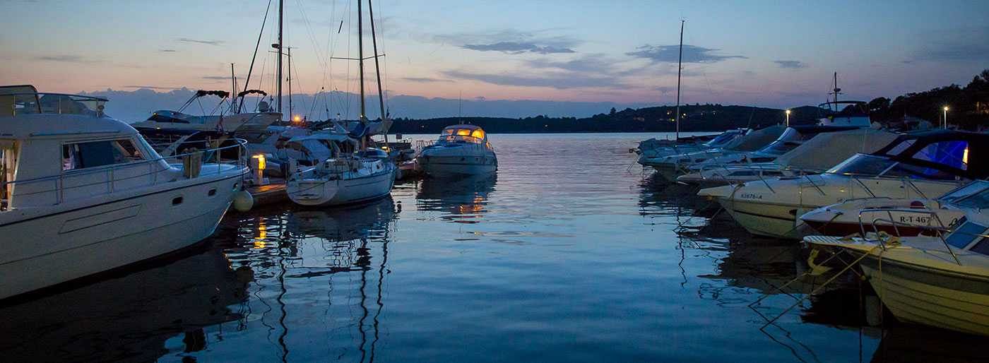 Harbour at naturist campsite Valalta Rovinj, Istria, Croatia ...